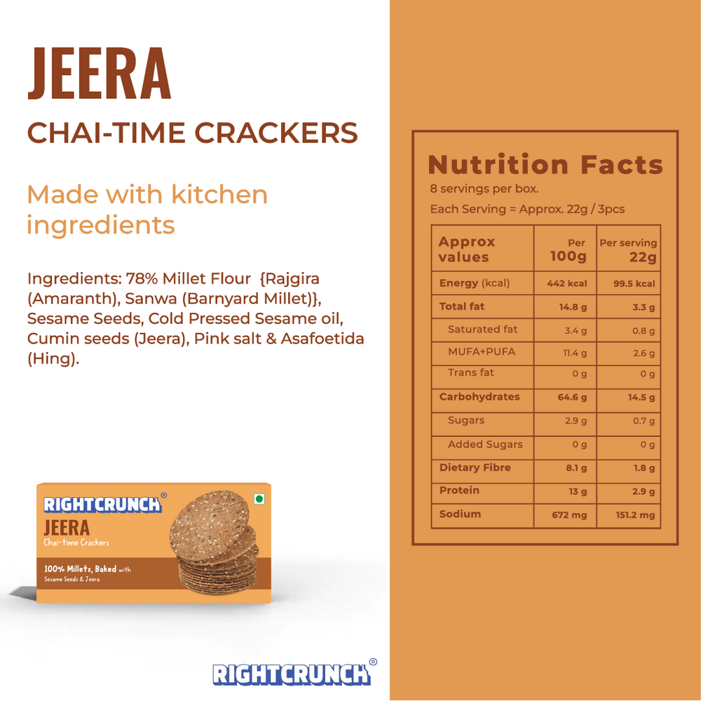 JEERA CRACKERS (180g) – Rightcrunch®